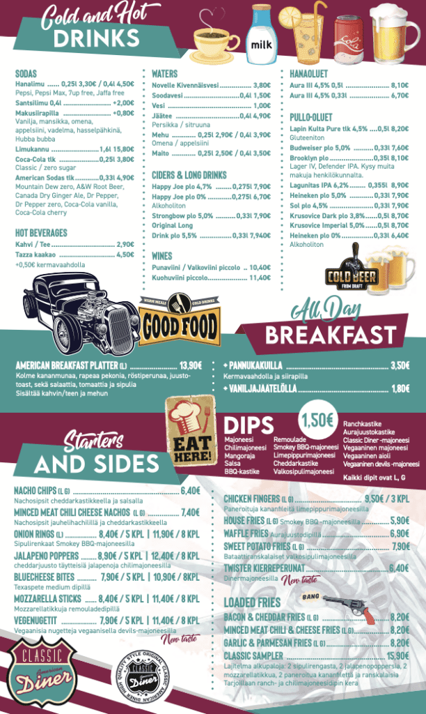 Menu - Classic American Diner